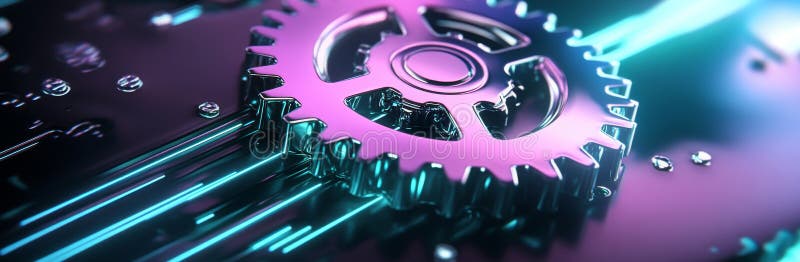 AI and Machine Learning Concepts, Gear Wheels. High Tech Digital ...