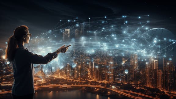 AI Machine Learning Hands of Robot and Human Touching. AI Generative ...