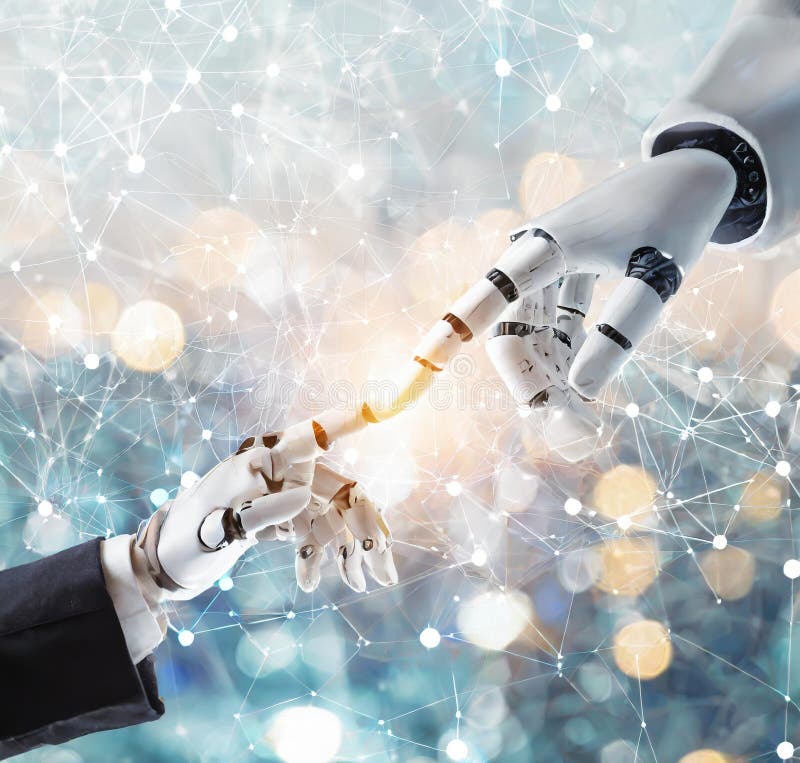 AI, Machine Learning, Hands of Robot and Robottouching on Big Data ...