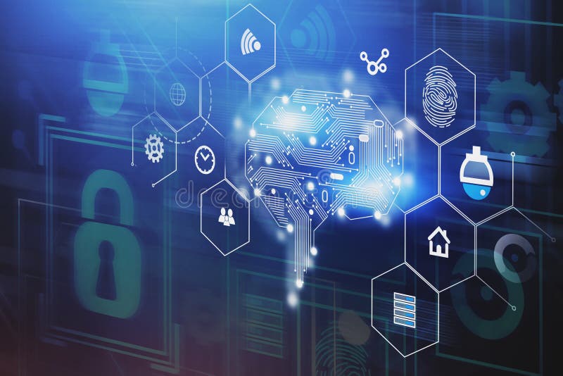 AI and Machine Learning Interface Background Stock Illustration ...