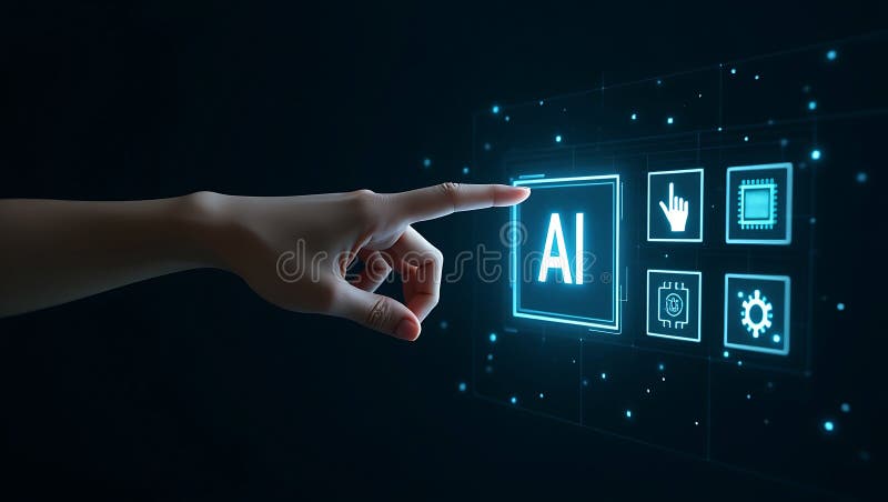 AI Machine Learning Robot Ai Brain Human Hands Touching Big Data ...