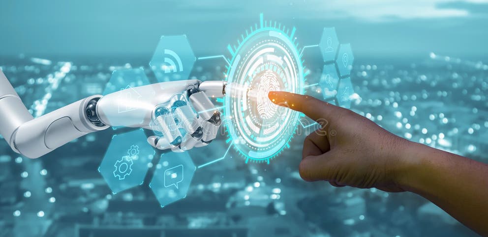 AI, Machine Learning, Robot Hand and Human Touch in Big Data Network ...