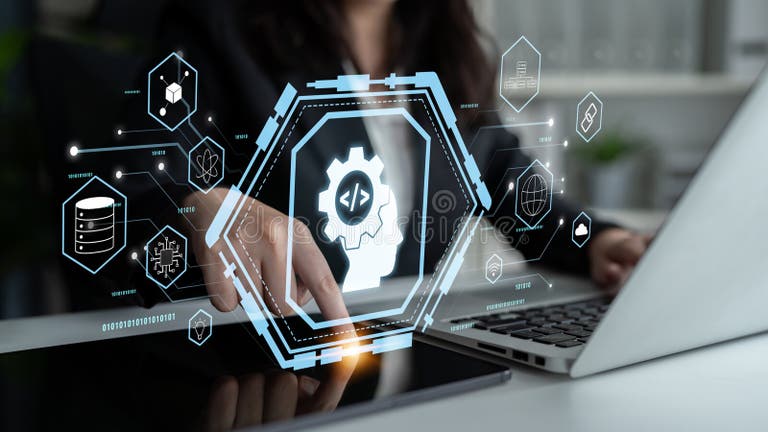 AI Machine Learning and Software Development for Modern Tech Motif ...