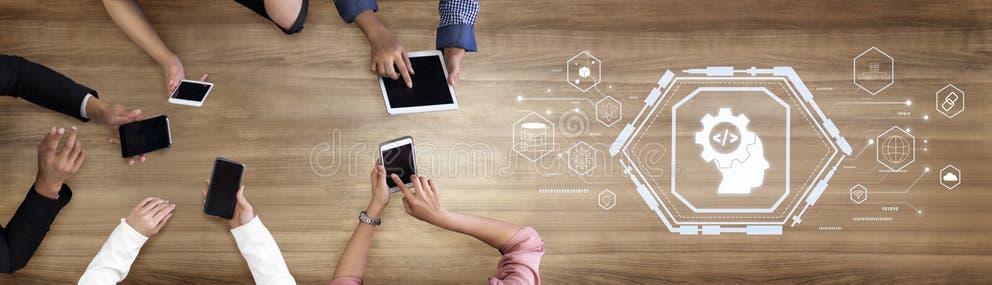 AI Machine Learning and Software Development for Modern Tech Motif ...