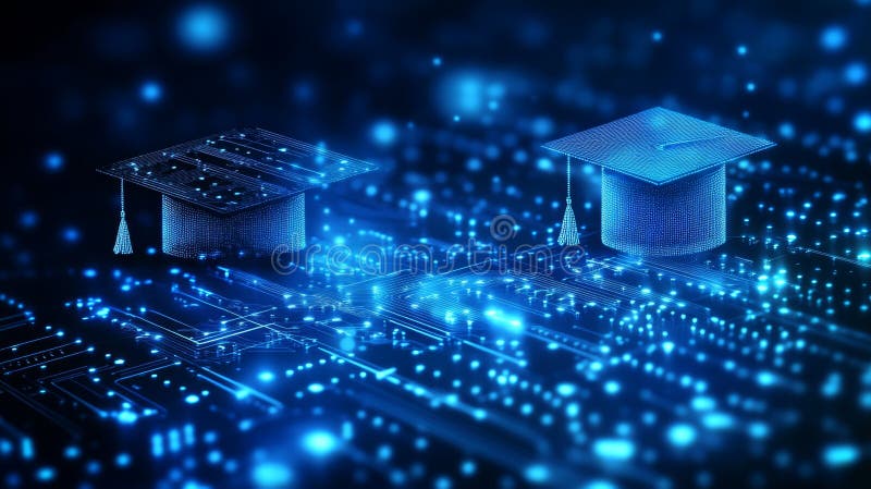 AI or Machine Learning Study is Represented by a Glowing Neon Chip with ...