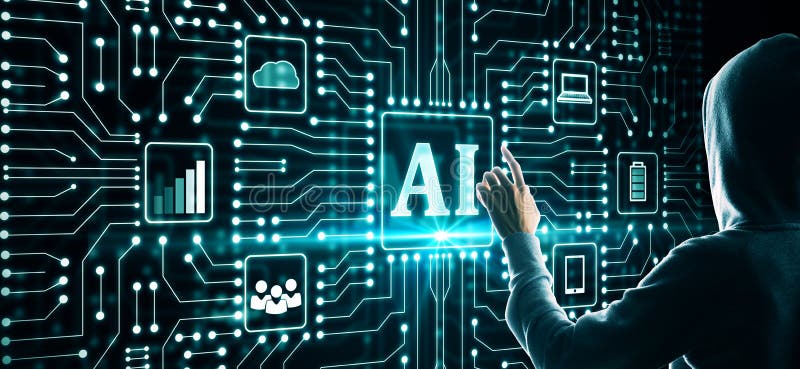 AI and malware concept stock illustration. Illustration of criminal ...