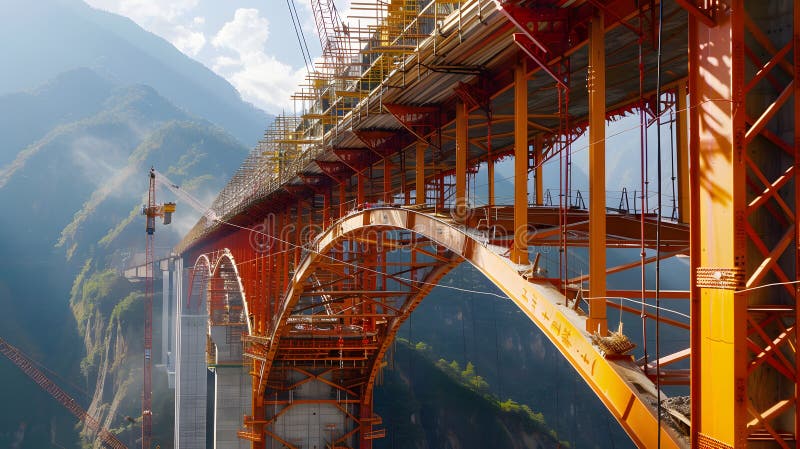 AI Managed Bridge Construction Technology Stock Illustration ...