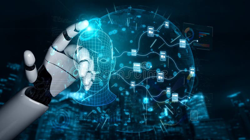 AI Manages Data with Neural Networks and Smart Flow Systems Spline Stock Image - Image of agent ...