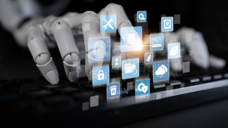 AI Managing Data Recovery System Entice Stock Image - Image of harddisk ...