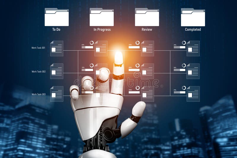 AI Managing Task Workflow and Status Progress System Vouch Stock Illustration - Illustration of ...