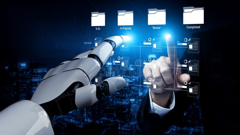 AI Managing Task Workflow and Status Progress System Vouch Stock Illustration - Illustration of ...