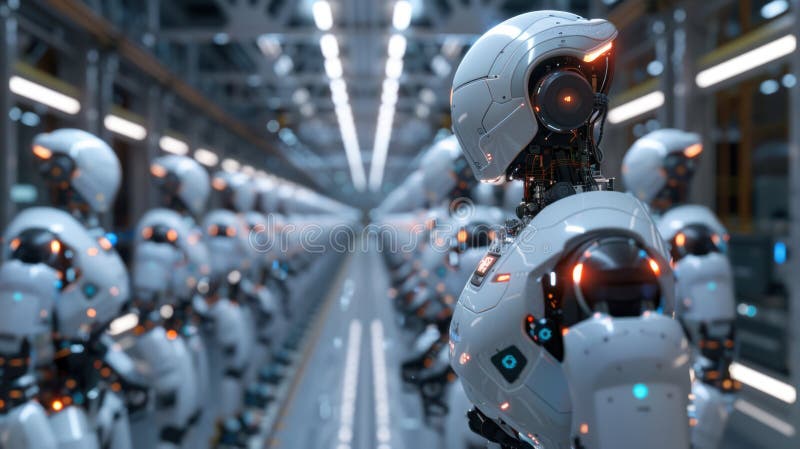 AI Manufacturing Optimization, an Assembly Line Bustling with Smart ...