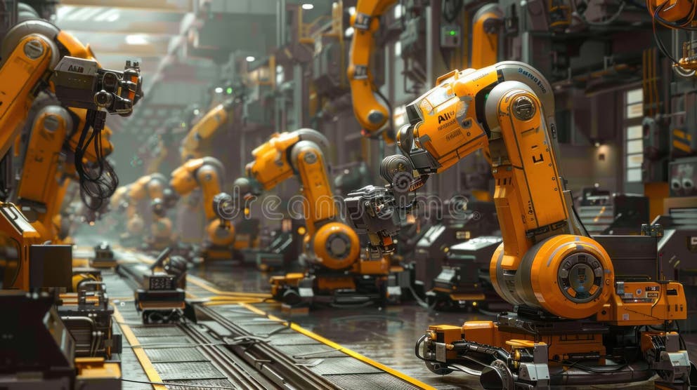 AI Manufacturing Optimization, an Assembly Line Bustling with Smart ...
