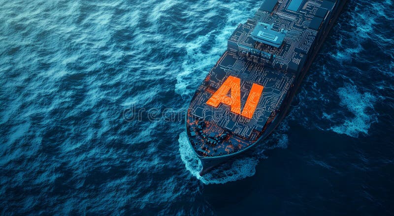 AI in Maritime Shipping Futuristic Container Ship Artificial ...