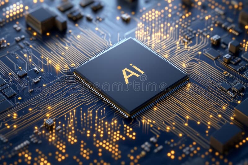 AI Mark on the Processor, AI Concept. Stock Photo - Image of design ...