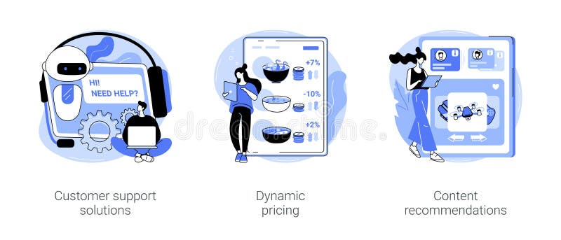 AI Marketing Solutions Isolated Cartoon Vector Illustrations Se Stock ...