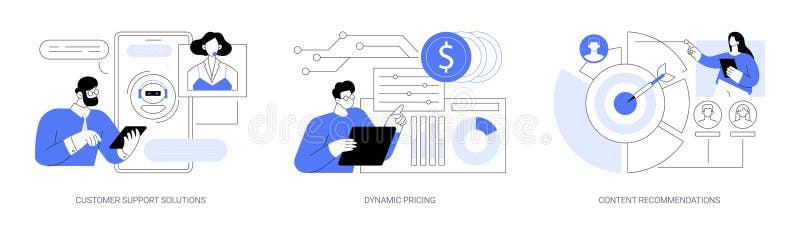 AI Marketing Solutions Isolated Cartoon Vector Illustrations Se Stock ...