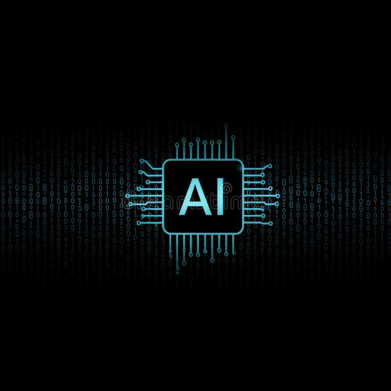 Ai Microchip With Circuit Board Pattern Artificial Intelligence Processor Concept Stock