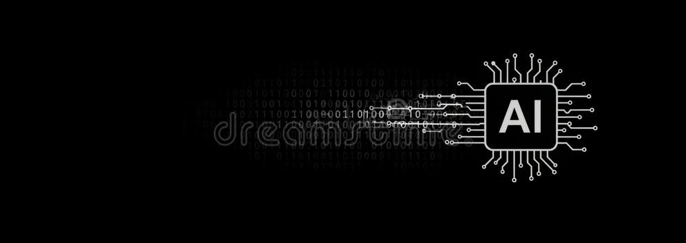 Ai Microchip With Circuit Board Pattern Artificial Intelligence Processor Concept Stock