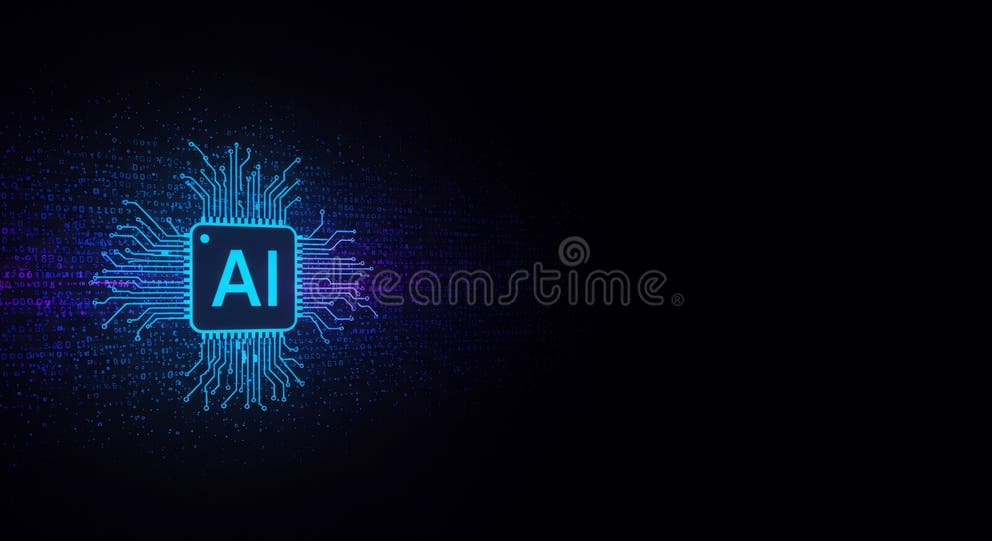 Ai Microchip With Circuit Board Pattern Artificial Intelligence