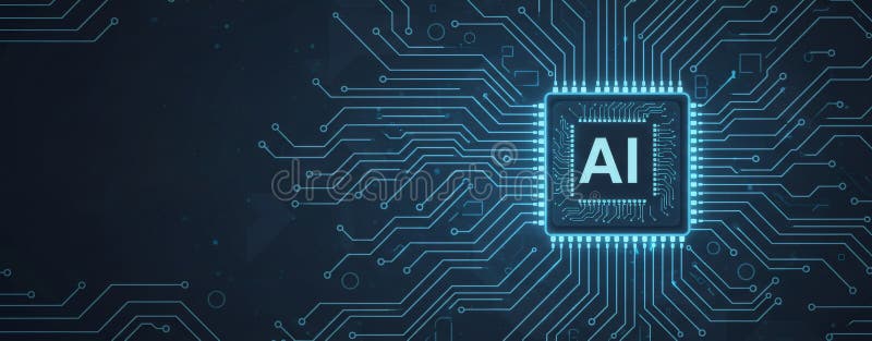 Ai Microchip With Circuit Board Pattern Artificial Intelligence