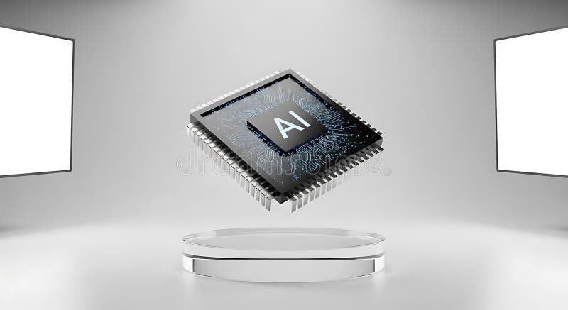 AI Microchip on Display: Futuristic Technology Concept Stock ...