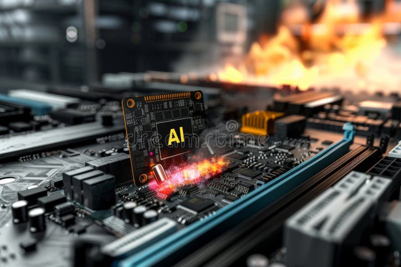 AI Microchip with Glowing Circuits in Futuristic Laboratory Stock ... AI Microchip with Glowing Circuits in Futuristic Laboratory Stock ...