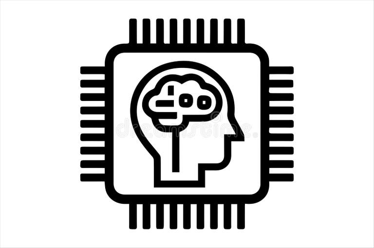 Icon Artificial Intelligence Integrated Circuit Vector Stock ...
