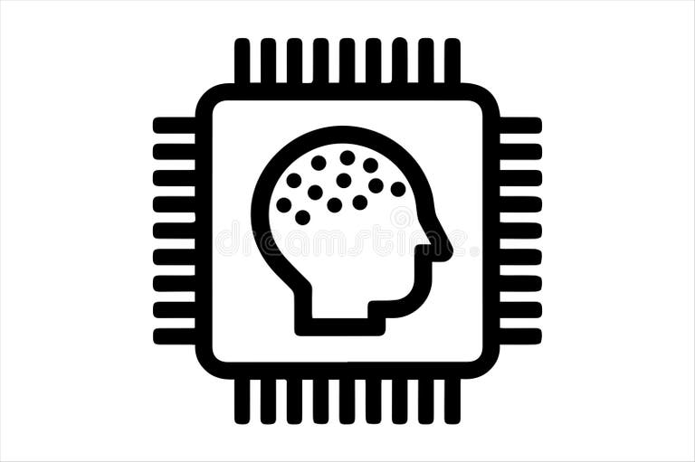 Icon Artificial Intelligence Integrated Circuit Vector Stock ...