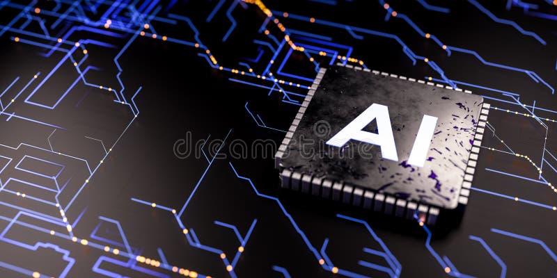 AI Microchip Powering Future Technology Innovation, Advanced Artificial Intelligence Processor ...
