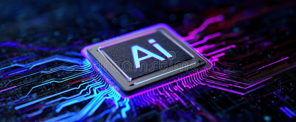 The AI Microchip Showcasing Advanced Technology in a Futuristic Circuit ...