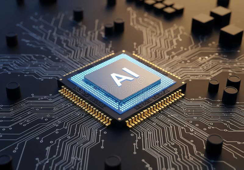 Futuristic Digital Circuit Board Glowing Lights Technology Innovation ...