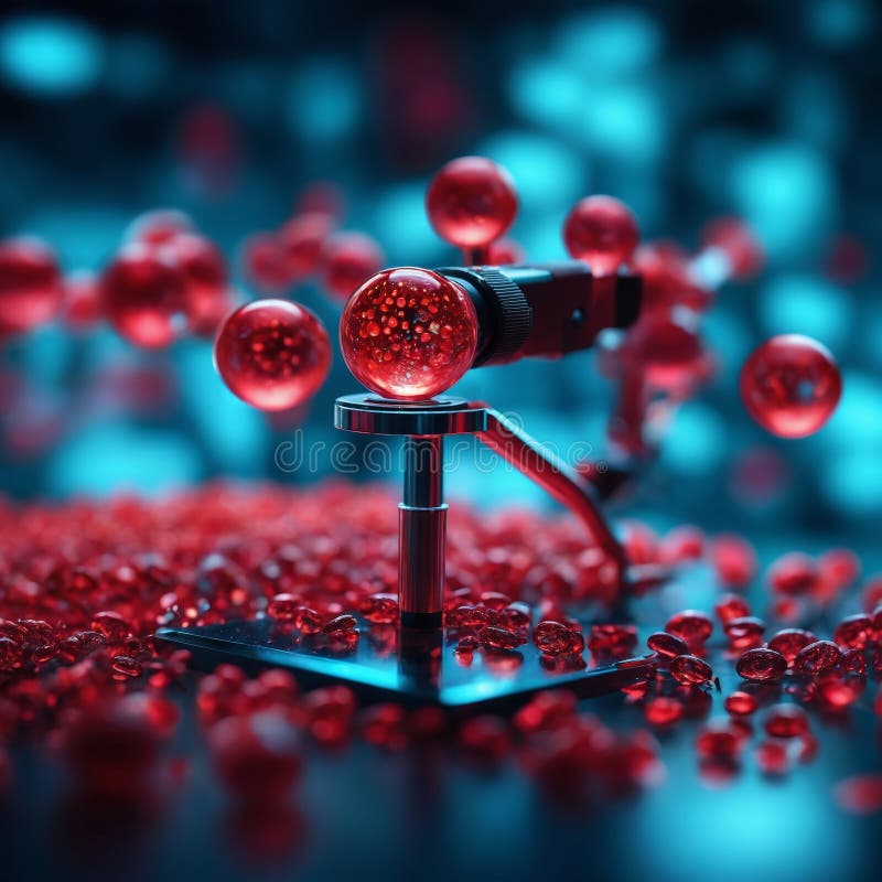 AI Microscope Analyzing Red Blood Cells Stock Image - Image of cellular ...