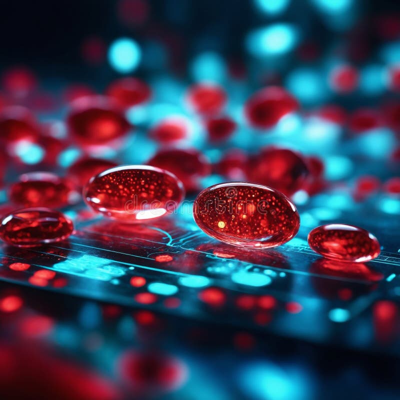 AI Microscope Analyzing Red Blood Cells Stock Image - Image of ...