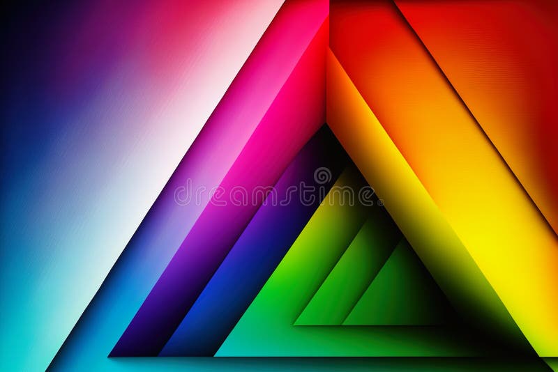 Ai Generated Illustration of a Rainbow Colored Triangle Background ...