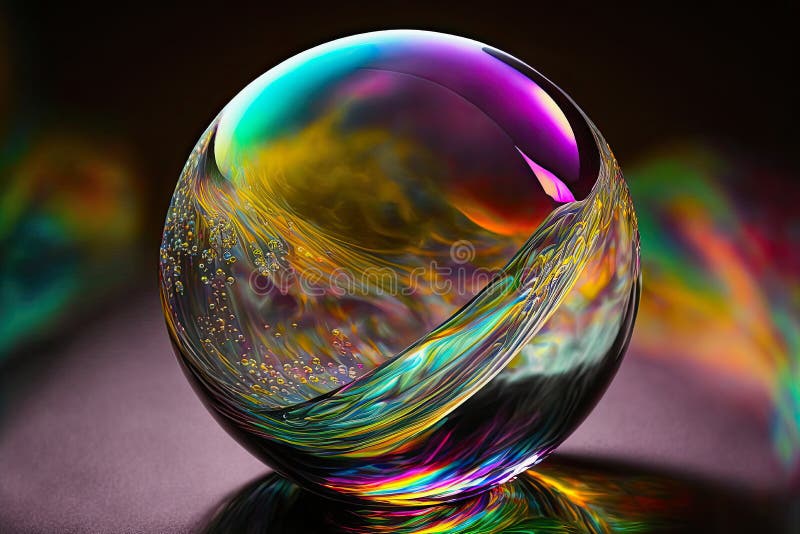 Colorful Glass Marble, Ai Generative Stock Illustration - Illustration ...