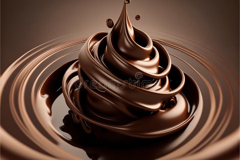 Ai Generated Illustration of Melting Splashing Brown Chocolate Stock ... Ai Generated Illustration of Melting Splashing Brown Chocolate Stock ...