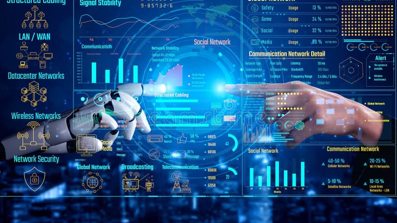 AI Monitoring Dashboard for Data Center Performance Tracking Thunk Stock Image - Image of status ...