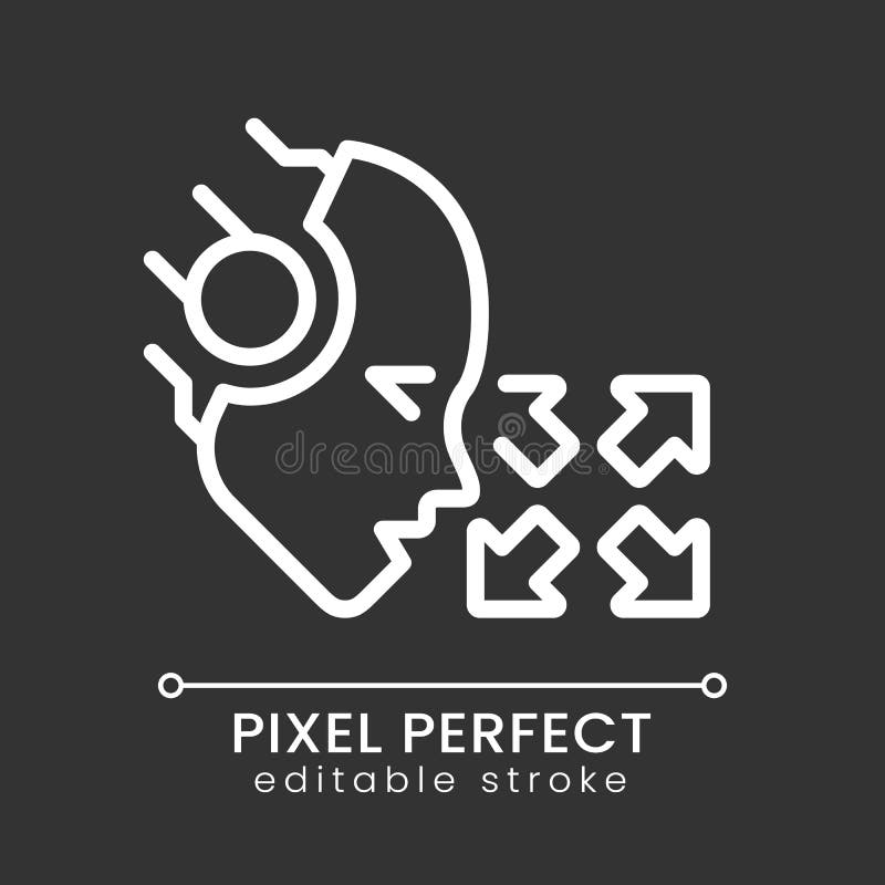 AI Moves Pixel Perfect White Linear Icon for Dark Theme Stock Vector ...