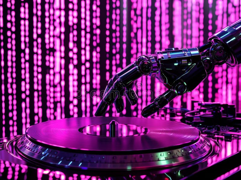 An AI Music Composer or Generator Using a Robot and Vinyl Records Stock ...