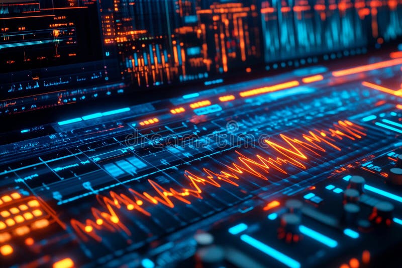 AI Music Composition Interface with Illuminated Controls Creates ...