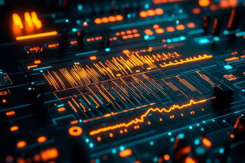 AI Music Composition Interface with Illuminated Controls Creates ...