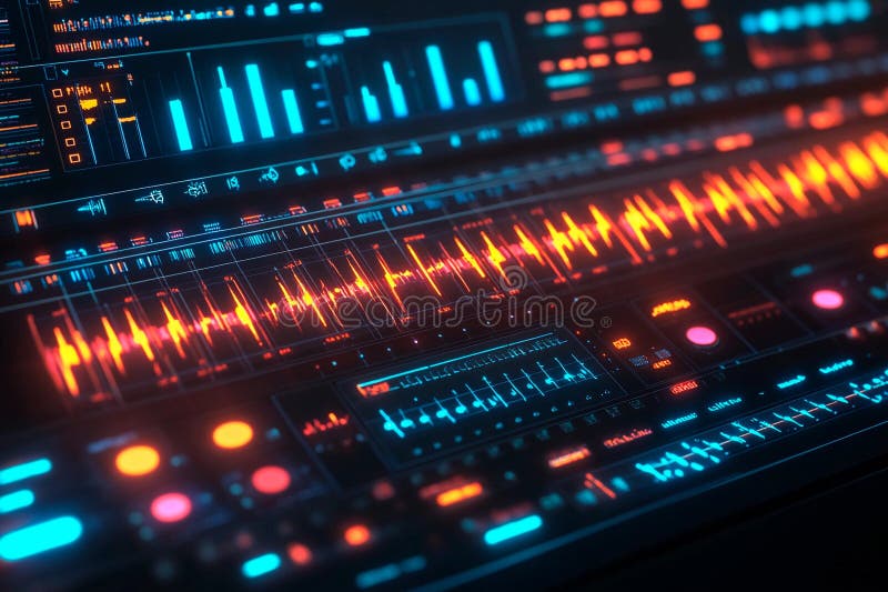 AI Music Composition Interface with Illuminated Controls Creates ...