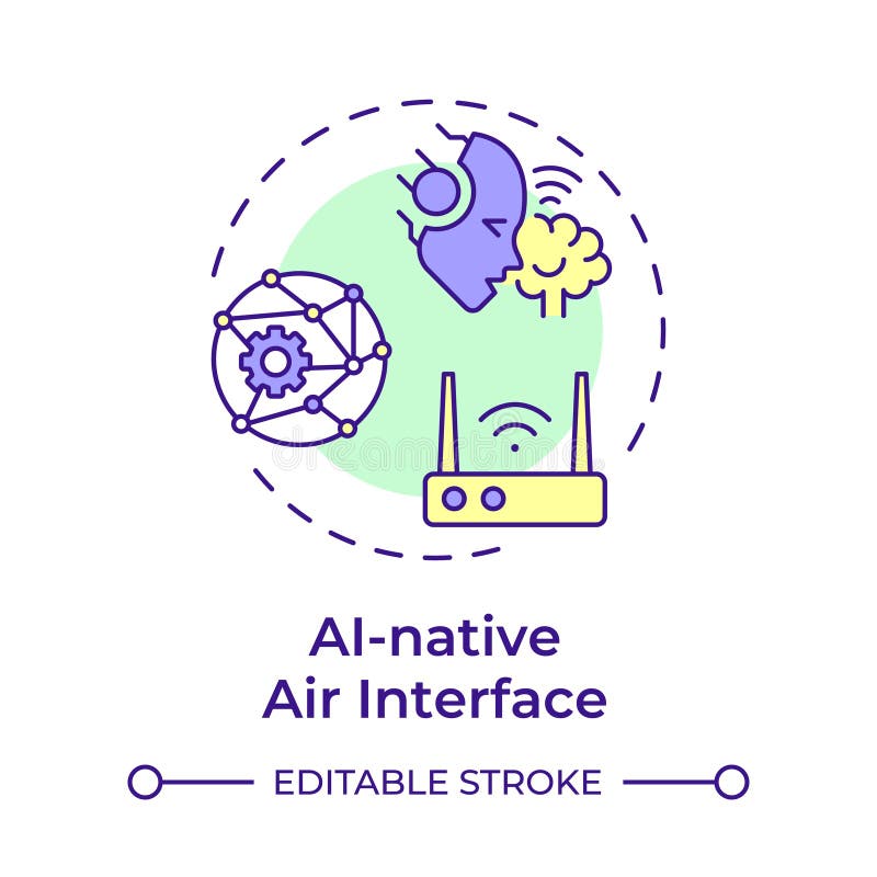 AI-native Air Interface Multi Color Concept Icon Stock Illustration ...