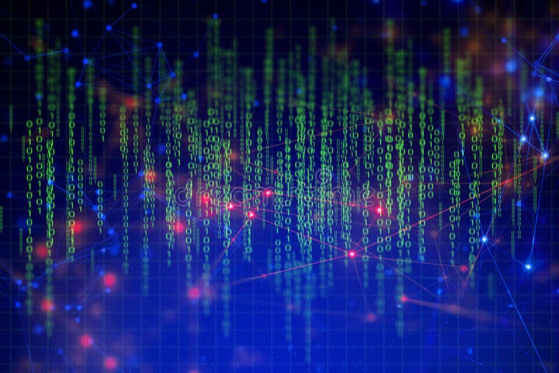 Deep Grid of Glass Molecules - 3d Structure Visualization Stock ...