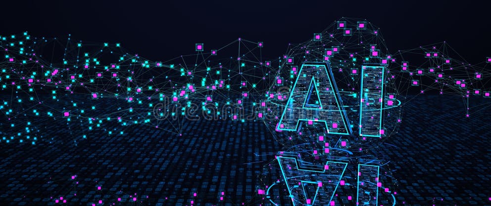 AI Networks Concept stock illustration. Illustration of technology ...