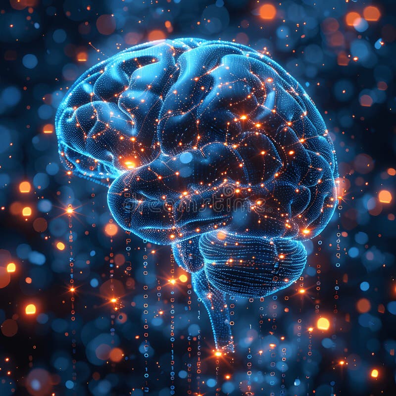 AI Neural Binary, Weaving Intellect. Stock Illustration - Illustration ...