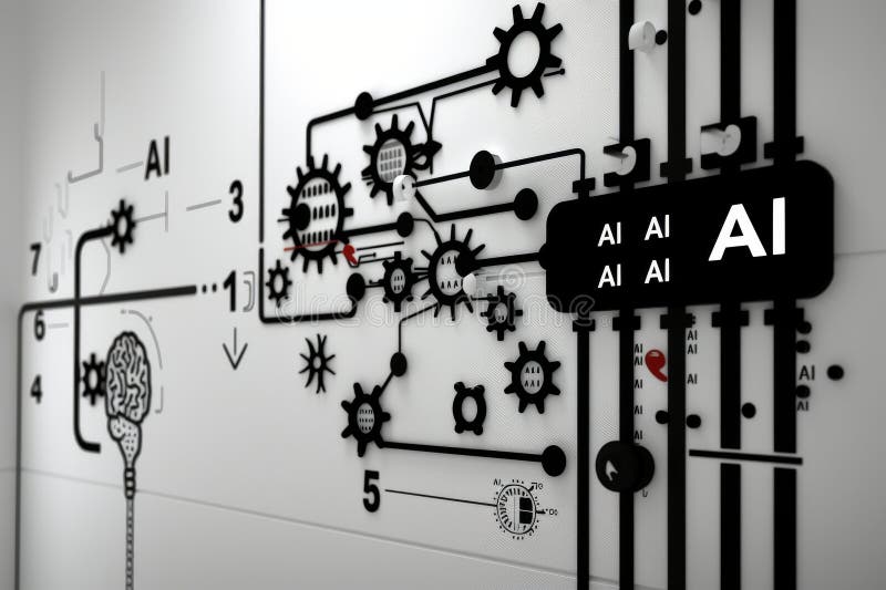 AI Neural Network with Black and White Design, Showcasing Advanced ...
