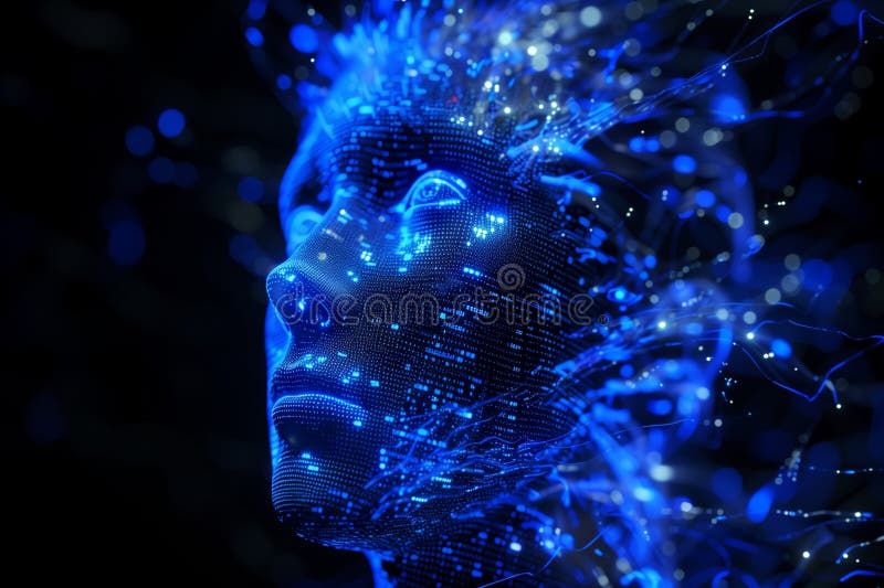 AI Neural Network Face stock illustration. Illustration of face - 321051653