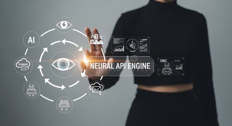 AI Neural Network Interface Activation, Modern Tech Vision and Digital Interface Stock ...